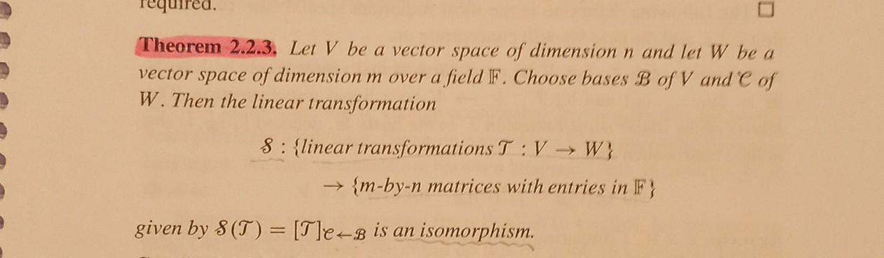 Solved Theorem 2.2.3. Let V be a vector space of dimension n | Chegg.com