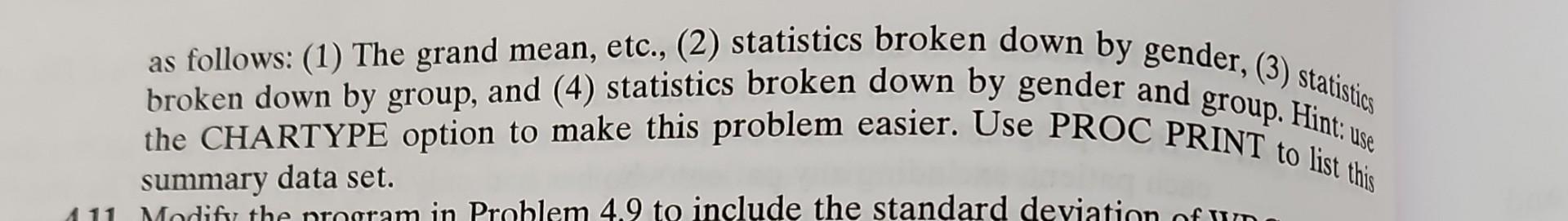Solved 4.10 Using data set CLINICAL from Problem 4.4, create | Chegg.com
