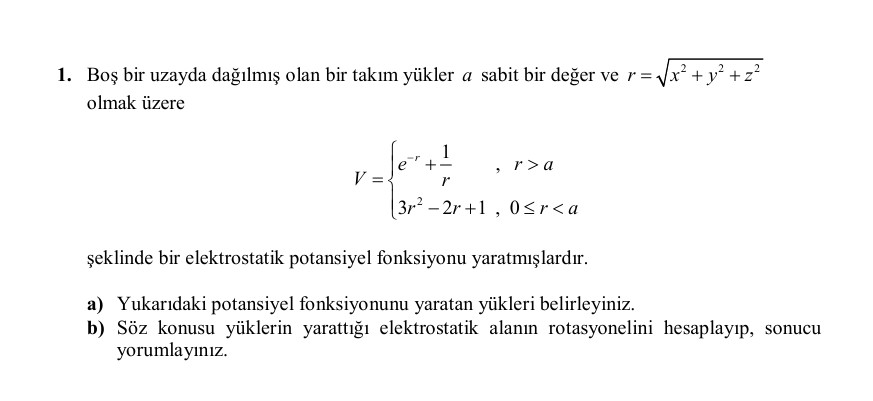 Solved 1. ﻿A number of ﻿charges distributed in an ﻿empty | Chegg.com