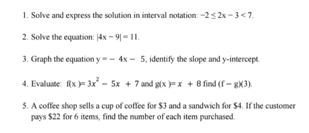 Solved Solve and express the solution in interval notation: | Chegg.com