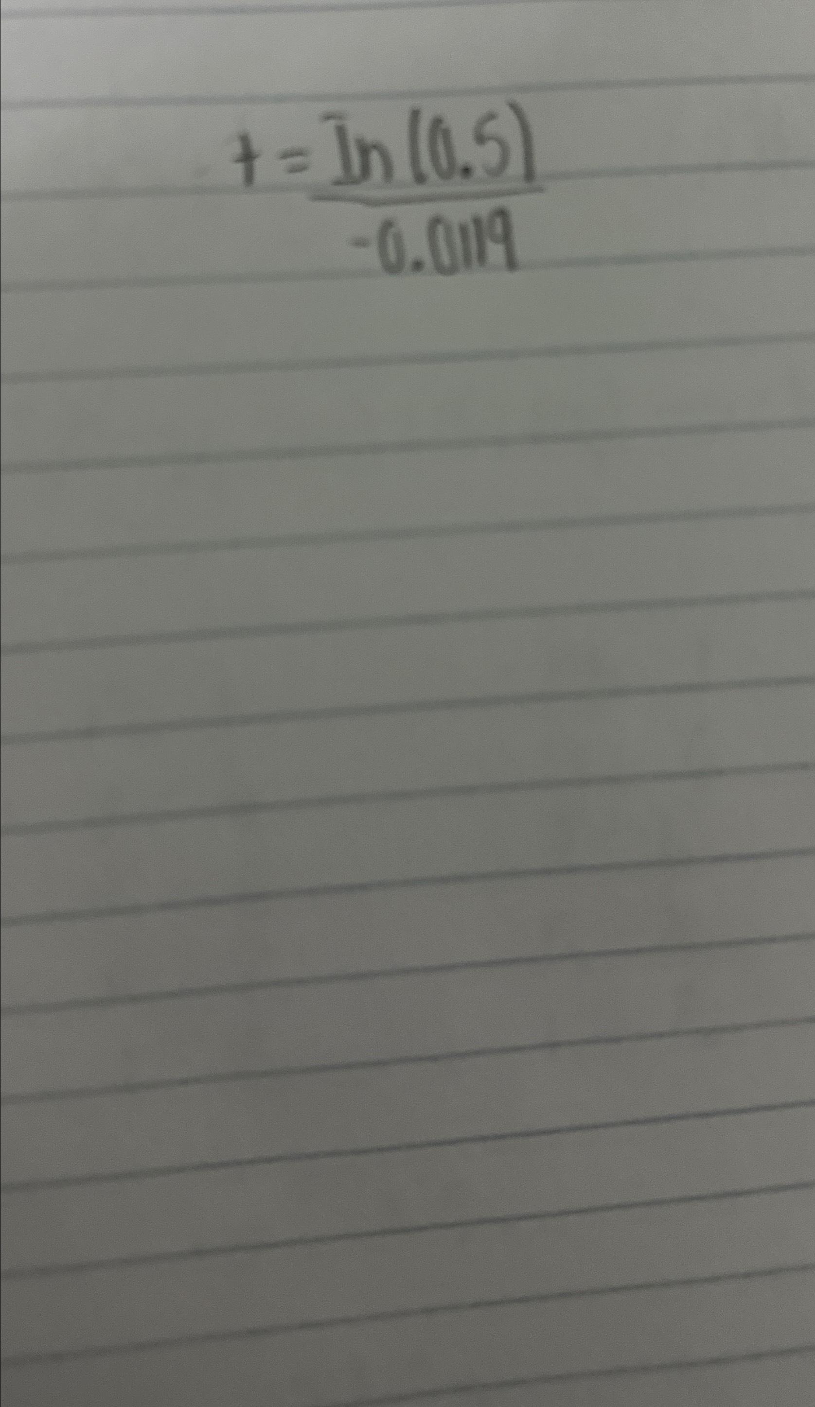 Solved t=In(0.5)-0.0119 | Chegg.com