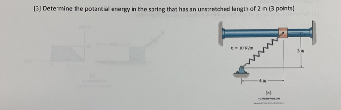 Solved (3) Determine the potential energy in the spring that | Chegg.com
