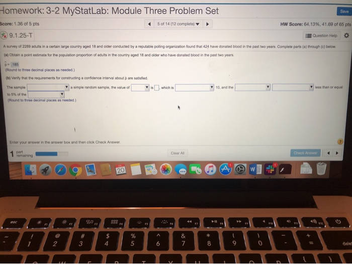 Homework: 3-2 MyStatLab: Module Three Problem Set | Chegg.com