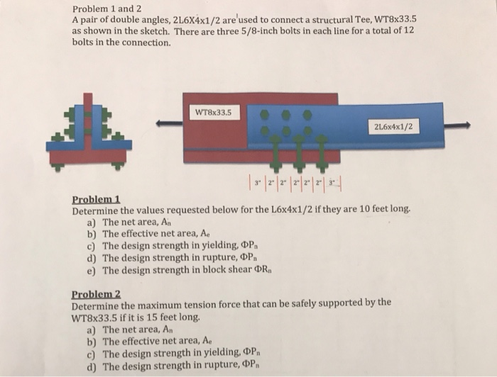 Solved Problem 1 and 2 A pair of double angles, 2L6X4x1/2 | Chegg.com