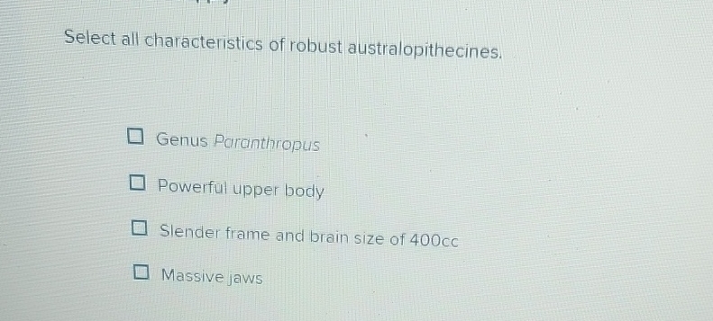 Solved Select all characteristics of robust | Chegg.com