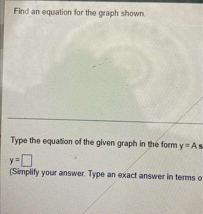 Solved Find an equation for the graph shown. Type the | Chegg.com