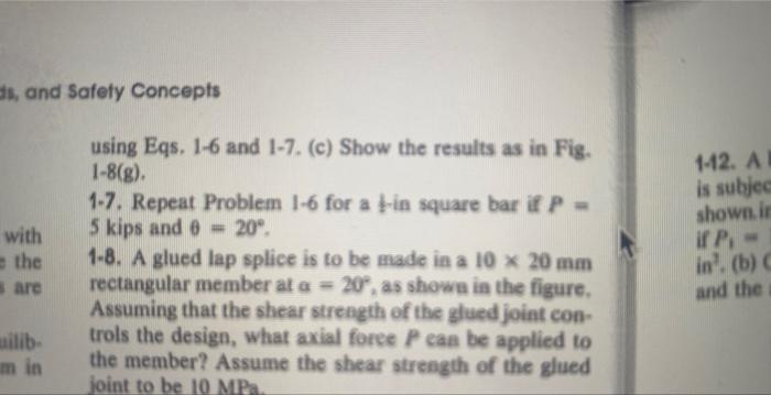 Solved tions. 1-6. A 10−mm square bar is subjected to a | Chegg.com