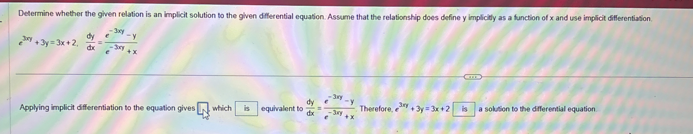 Determine whether the given function is a solution to | Chegg.com