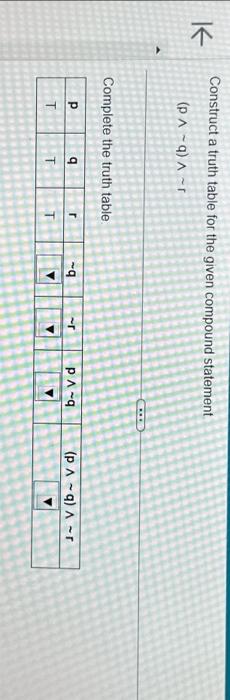 Solved K Construct A Truth Table For The Given Compound