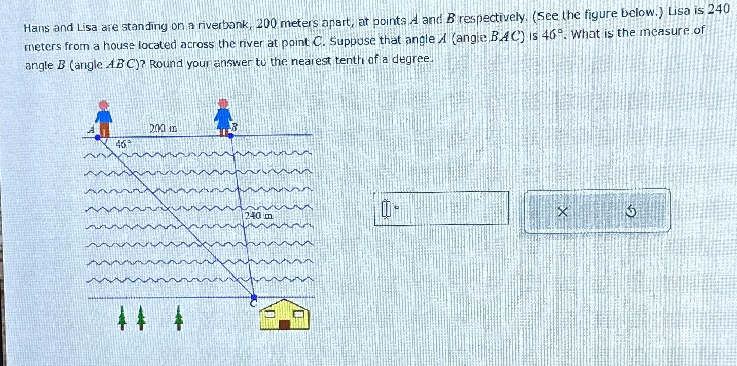 Solved Hans and Lisa are standing on a riverbank, 200 | Chegg.com