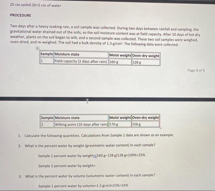 Lab Procedure 2: Moisture Content Calculations | Chegg.com