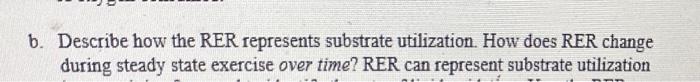 b. Describe how the RER represents substrate | Chegg.com