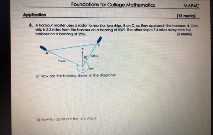 Solved Foundations for College Mathematics MAP4C Application | Chegg.com