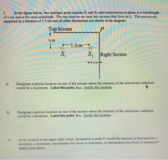 Solved 2. In the figure below, two isotropic point sources | Chegg.com