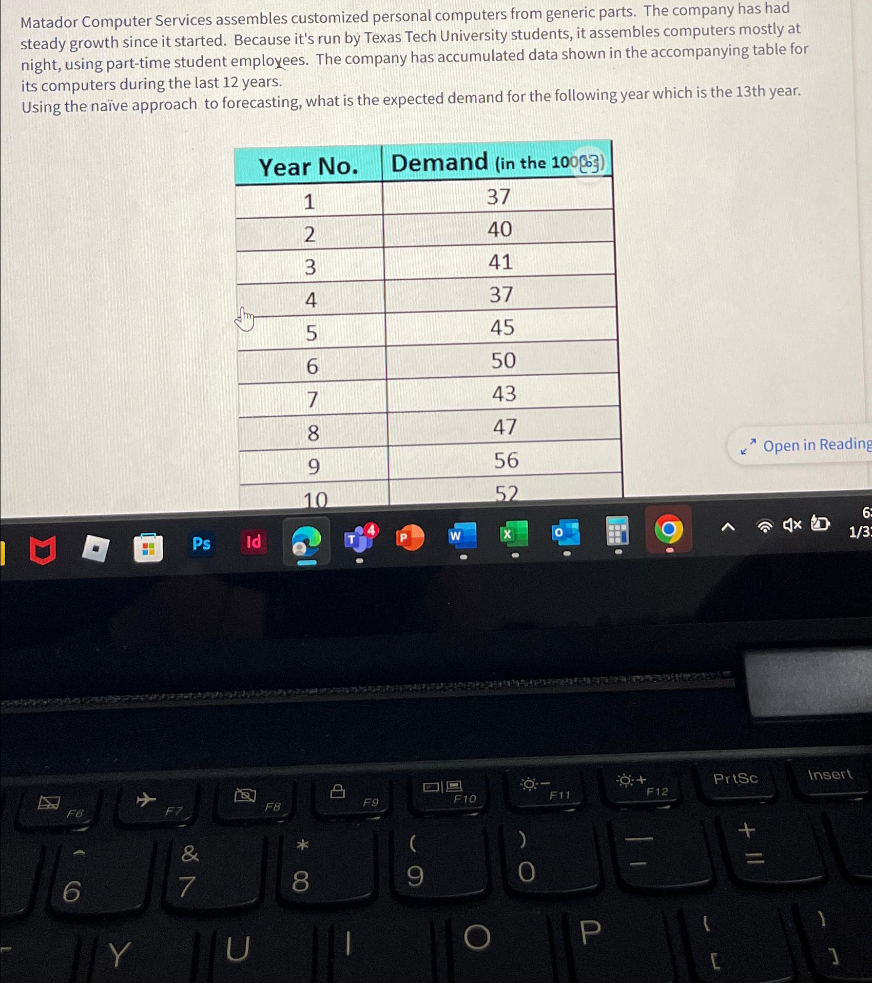 Solved Matador Computer Services assembles customized | Chegg.com