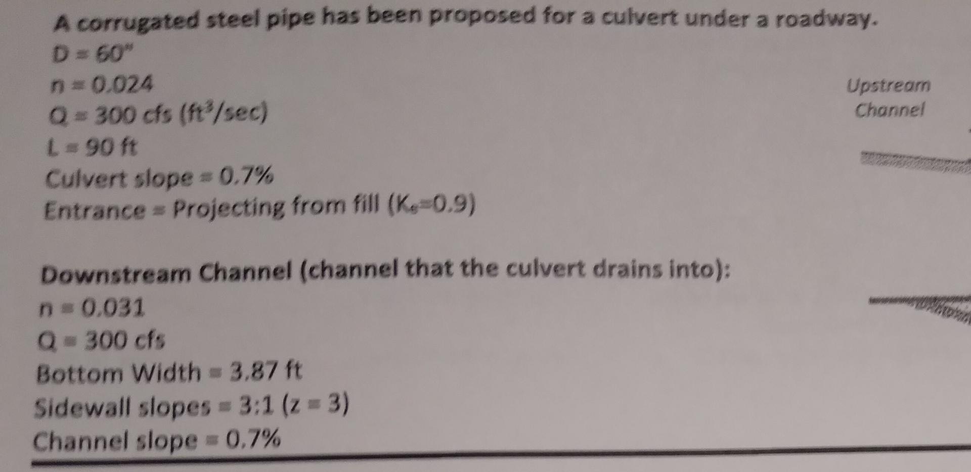 a A corrugated steel pipe has been proposed for a | Chegg.com