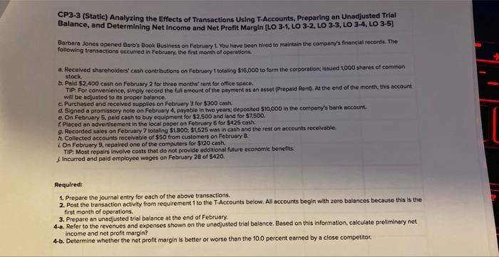Solved CP3-3 (Static) Analyzing the Effects of Transactions | Chegg.com