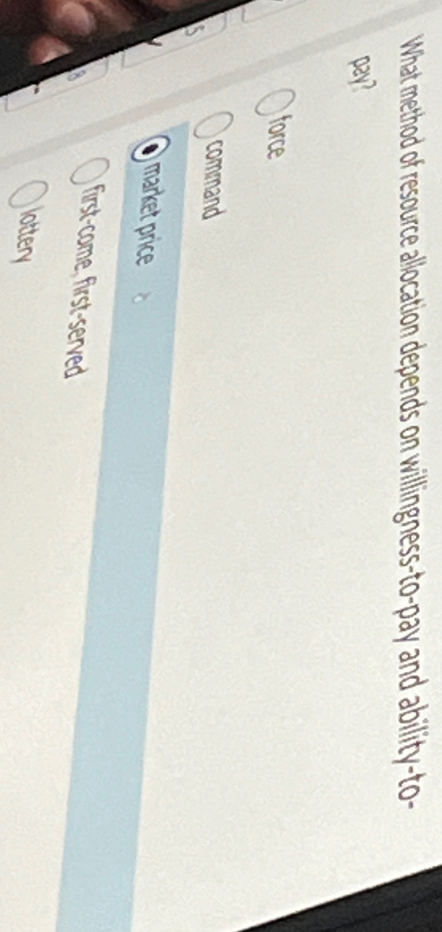Solved What method of resource allocation depends on | Chegg.com