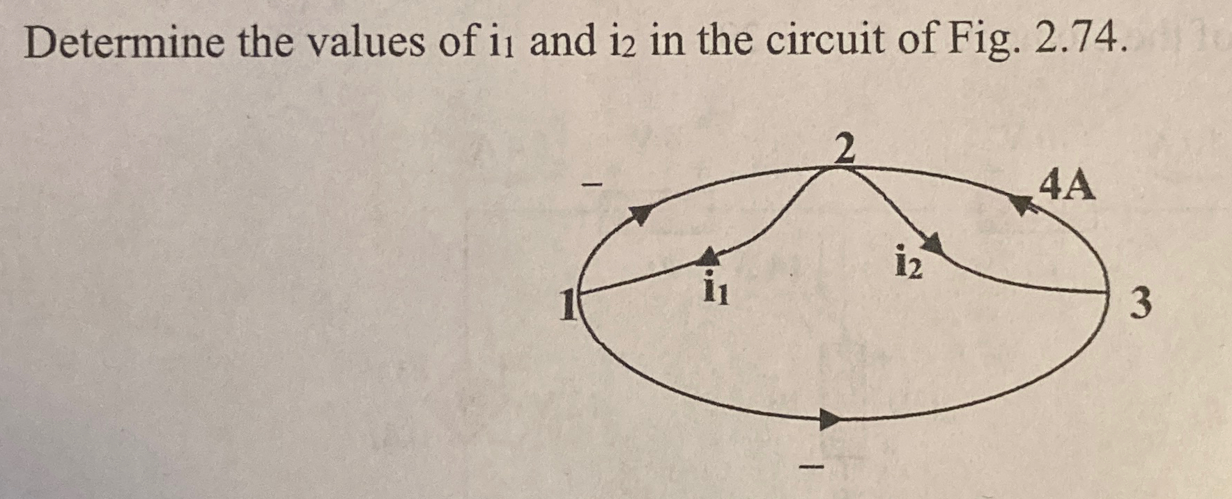 Determine the values of i1 ﻿and i2 ﻿in the circuit of | Chegg.com