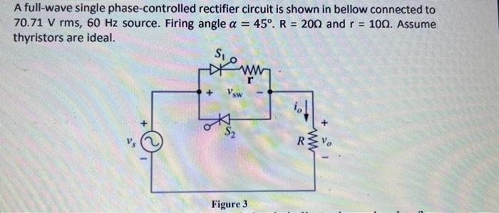 Solved A full-wave single phase-controlled rectifier circuit | Chegg.com