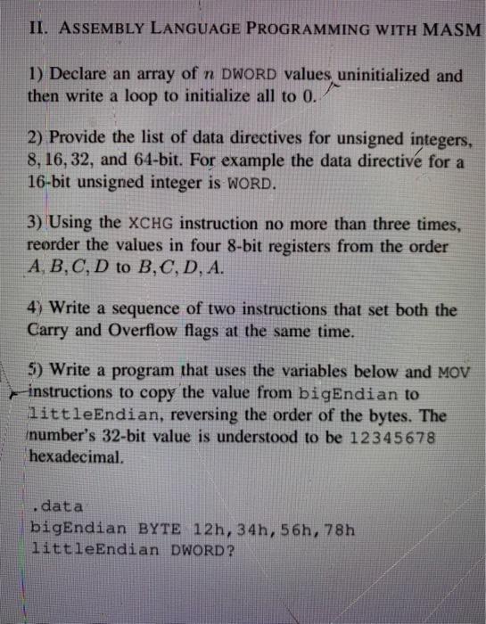 Solved Ii Assembly Language Programming With Masm 1