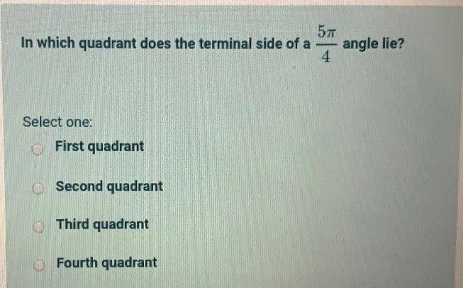 Solved 57 In which quadrant does the terminal side of a | Chegg.com