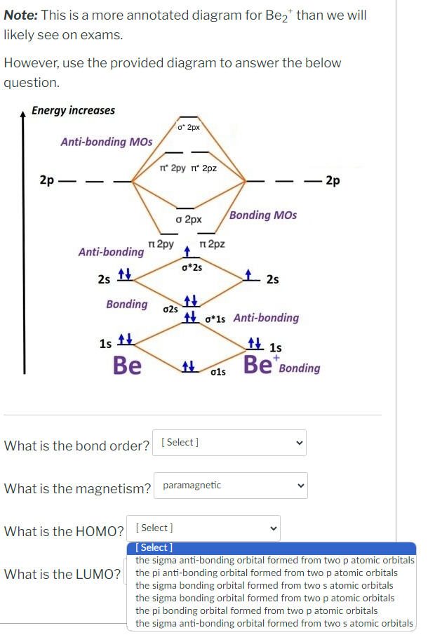 Solved Note: This is a more annotated diagram for Be2+ ﻿than | Chegg.com