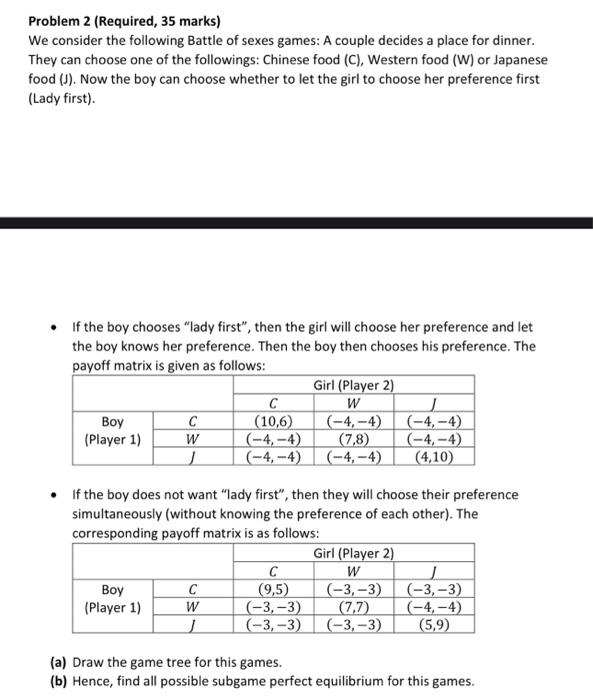 Solved Problem 2 (Required, 35 marks) We consider the | Chegg.com