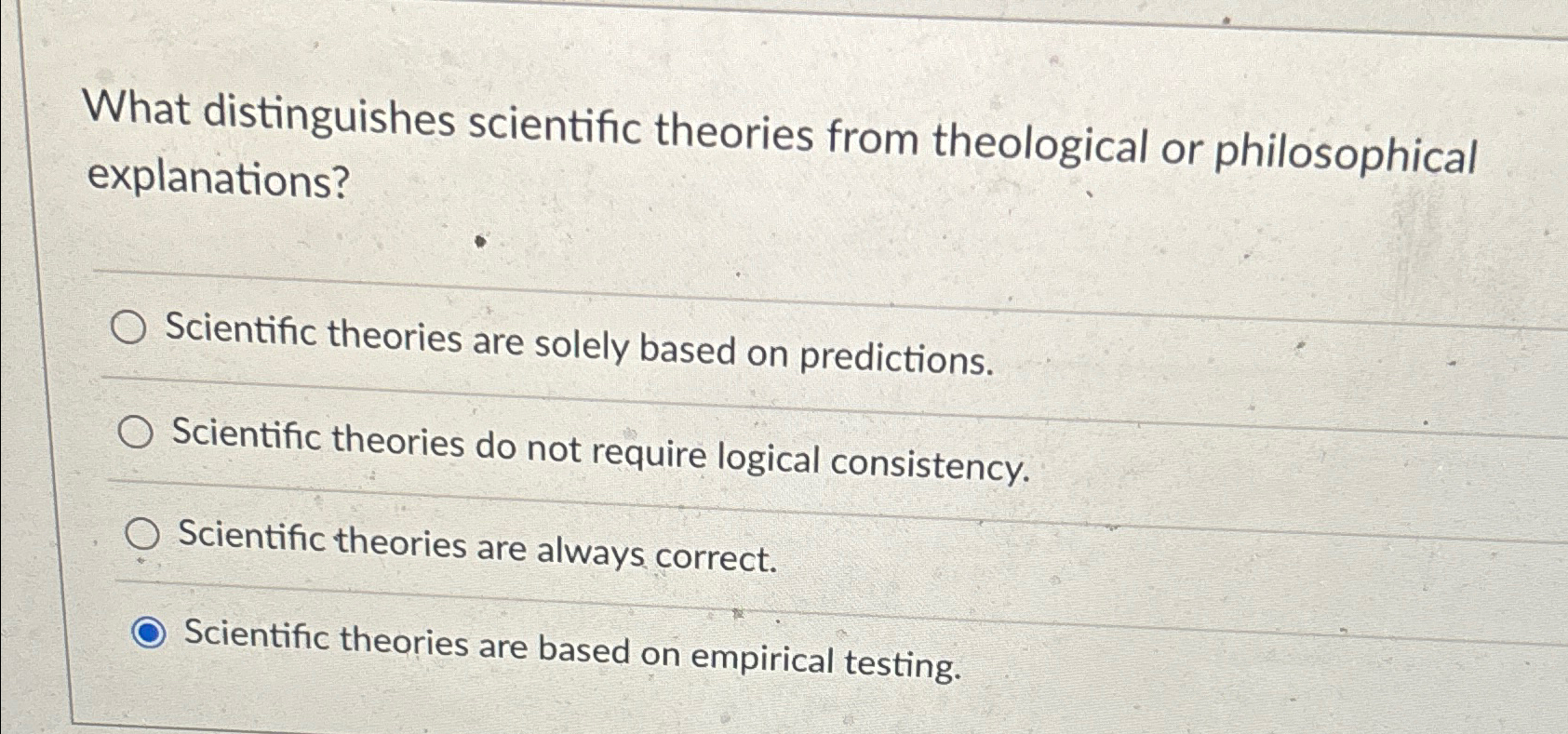 Solved What distinguishes scientific theories from | Chegg.com
