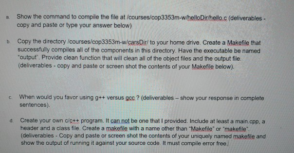 8 Show the command to compile the file at | Chegg.com