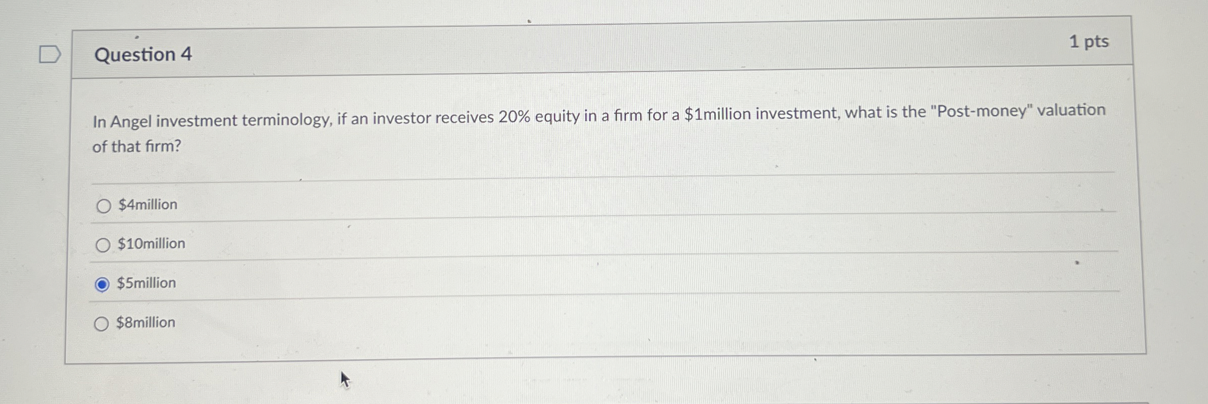 Solved Question 41 ﻿ptsIn Angel investment terminology, if | Chegg.com