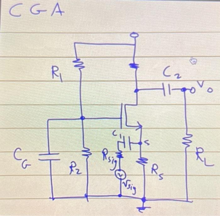 Solved Low frequency response A.C circuit of the Common Gate | Chegg.com