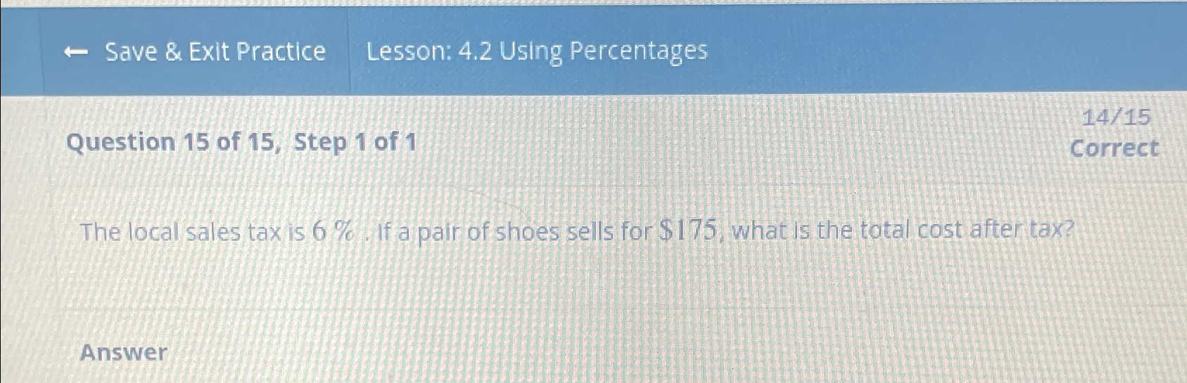 Solved larr Save & Exit Practice Lesson: 4.2 ﻿Using | Chegg.com