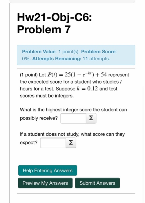 Solved Hw21-Obj-C6: Problem 7 Problem Value: 1 point(s). | Chegg.com
