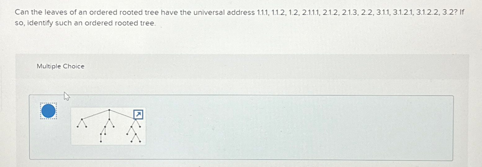 Solved Can the leaves of an ordered rooted tree have the | Chegg.com