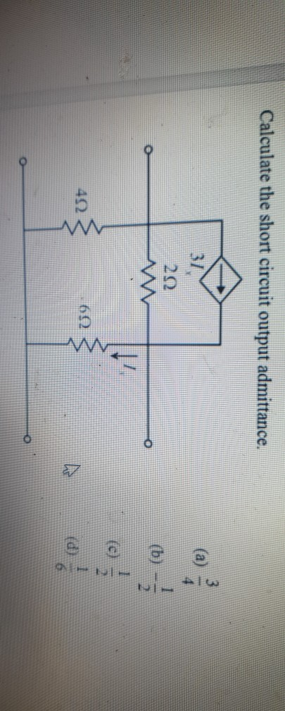 Solved Calculate The Short Circuit Output Admittance 37 W W 2653