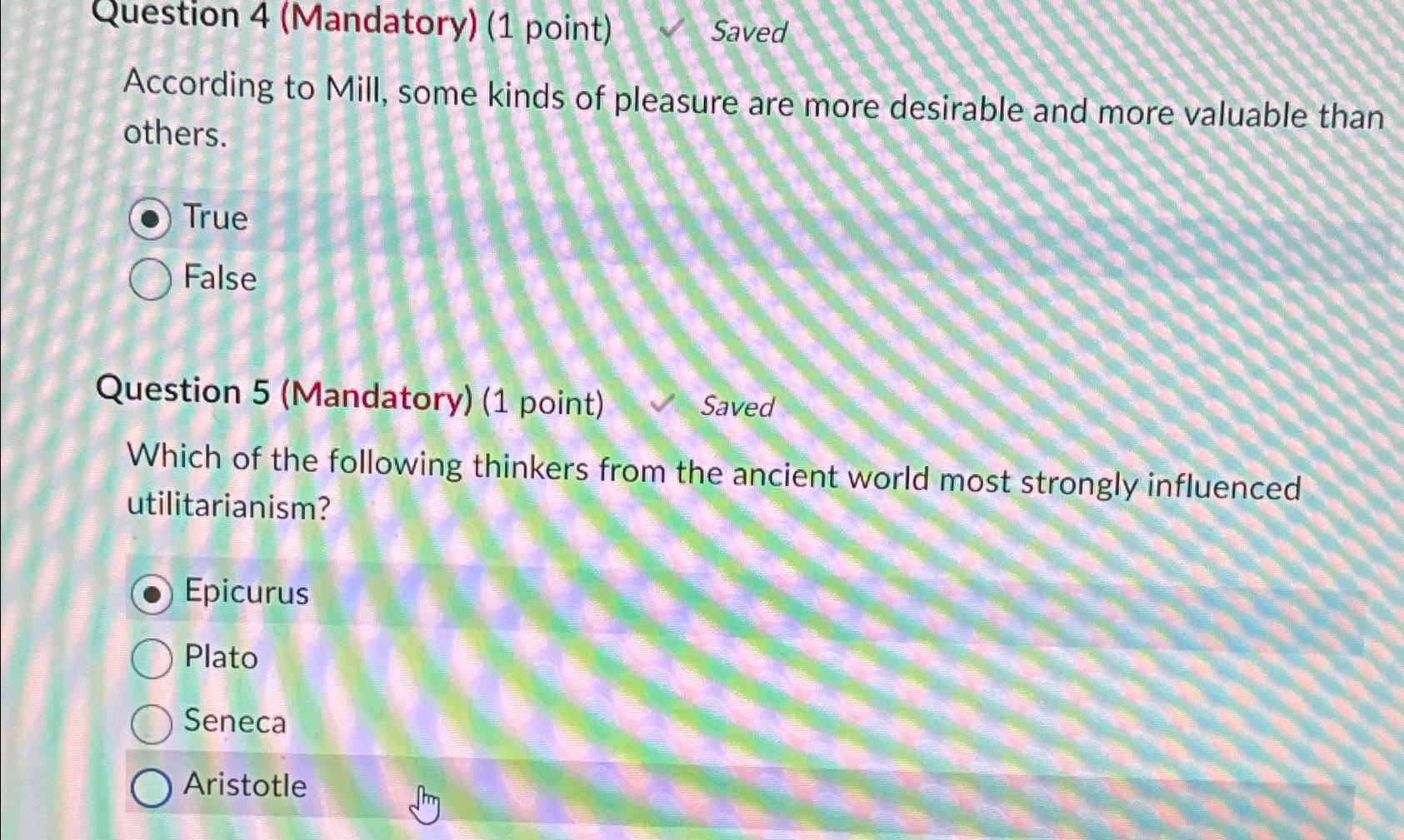 Solved Question 4 (Mandatory) (1 ﻿point)SavedAccording to | Chegg.com