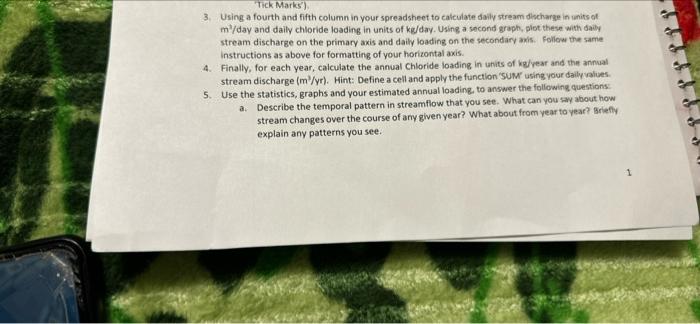 Solved 'Tick Marks'). 3. Using a fourth and fifth column in | Chegg.com