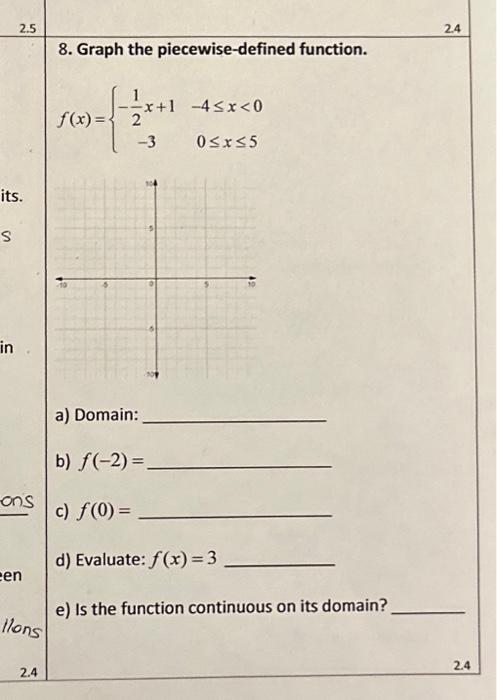 Solved 8. Graph the piecewise-defined function. | Chegg.com