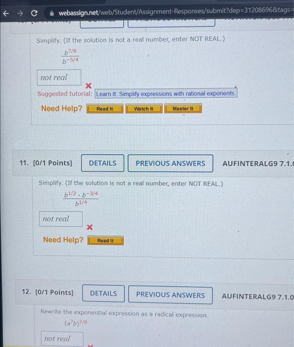 Solved Simplify. (If the solution is not a real number, | Chegg.com