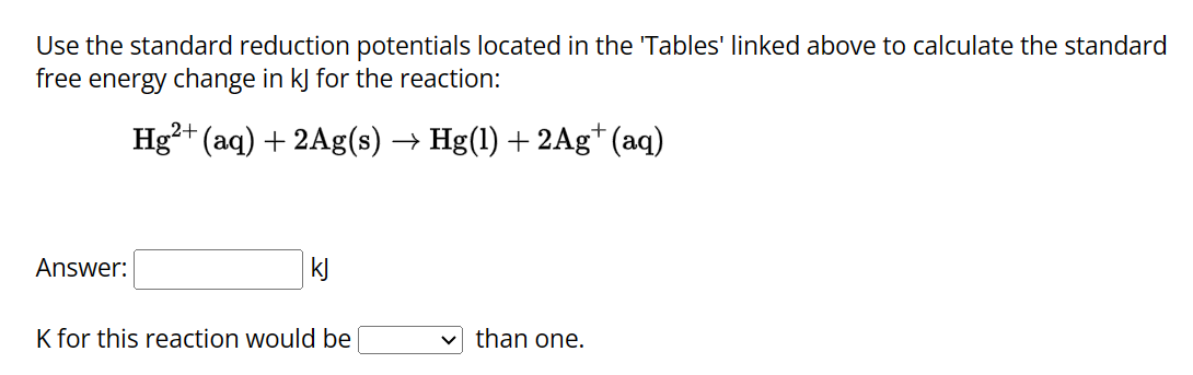 Solved Use the standard reduction potentials located in the | Chegg.com