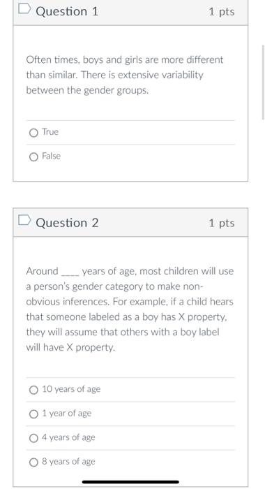 Solved Often times, boys and girls are more different than | Chegg.com