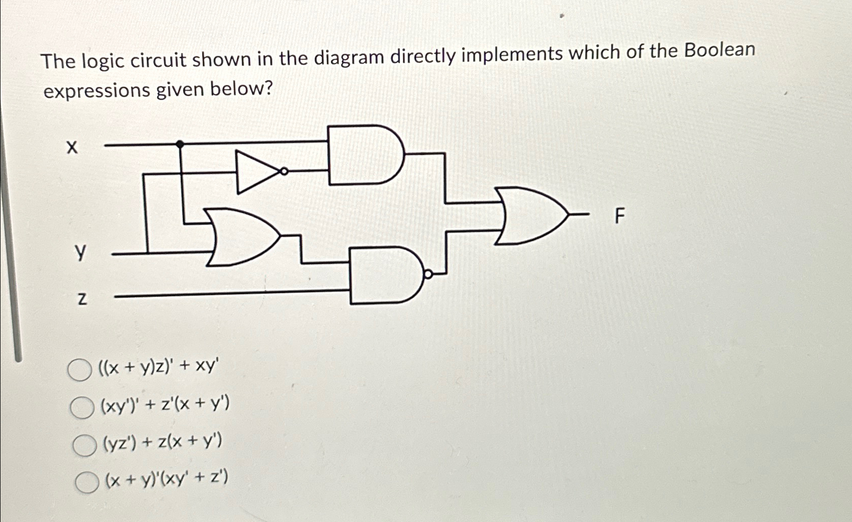 Solved The logic circuit shown in the diagram directly | Chegg.com