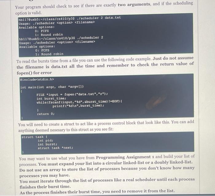 Solved You will write a program (name it scheduler.c) that | Chegg.com