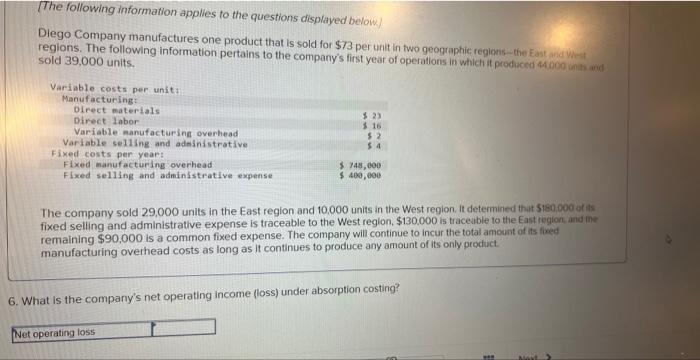 Solved what is the company's net operating income (loss) | Chegg.com