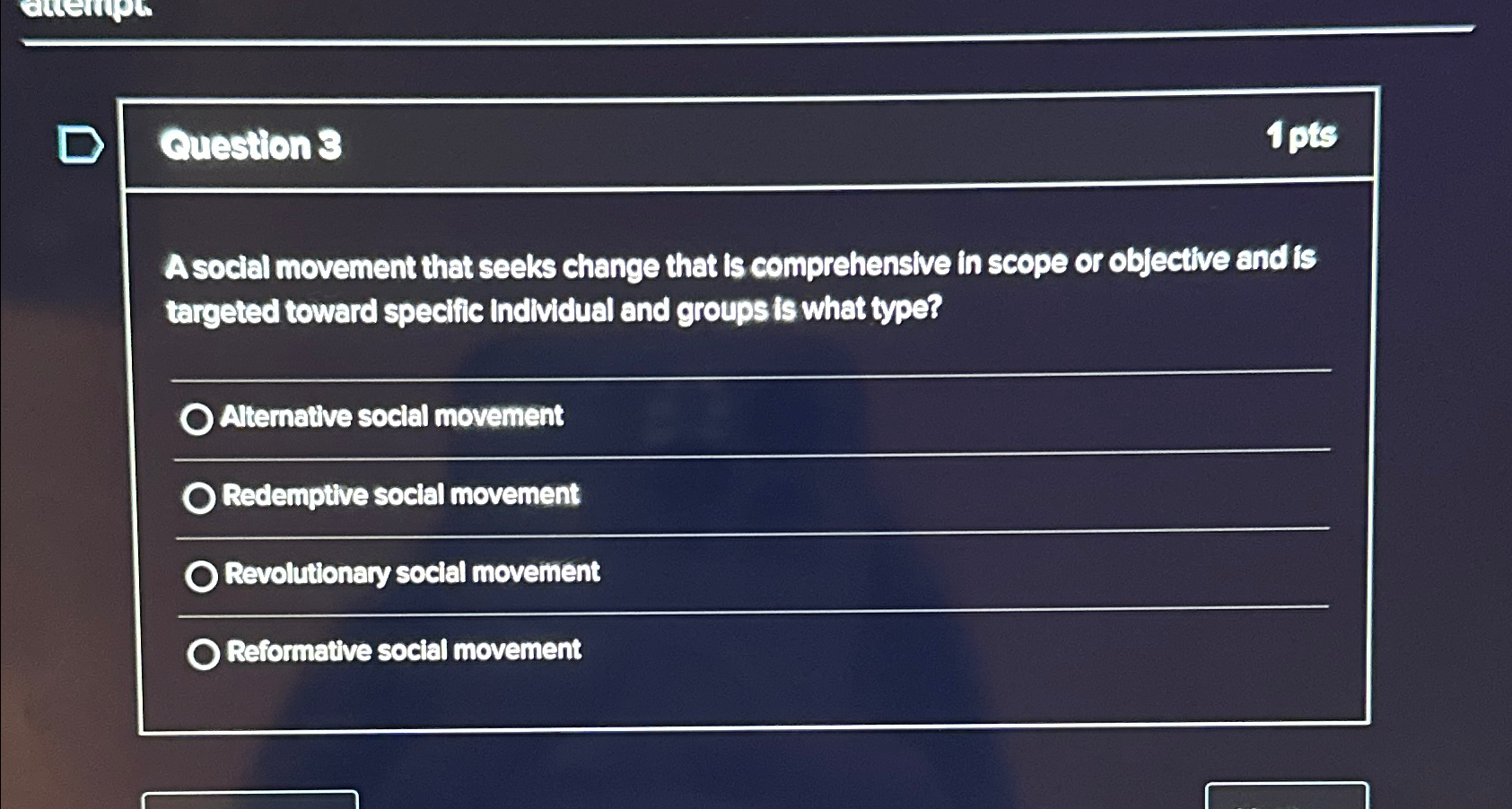 Solved Question 3TptsA social movement that seeks change | Chegg.com