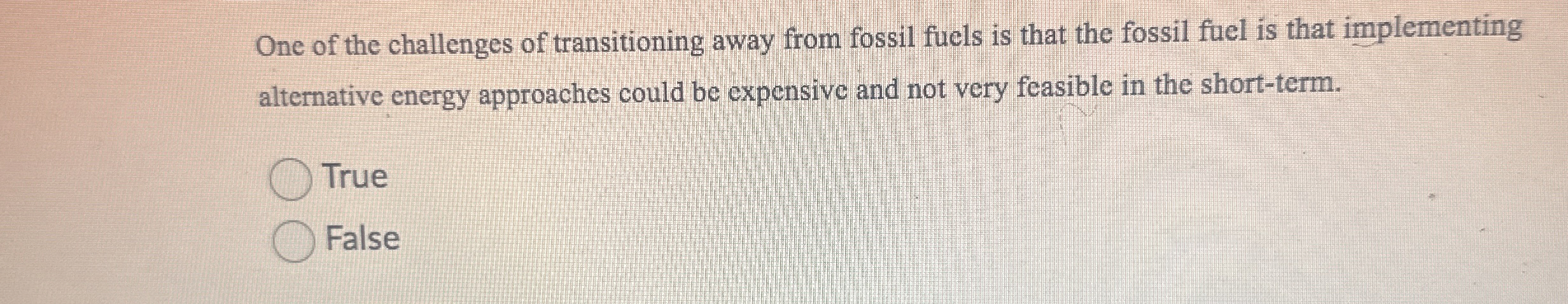 Solved One of the challenges of transitioning away from | Chegg.com
