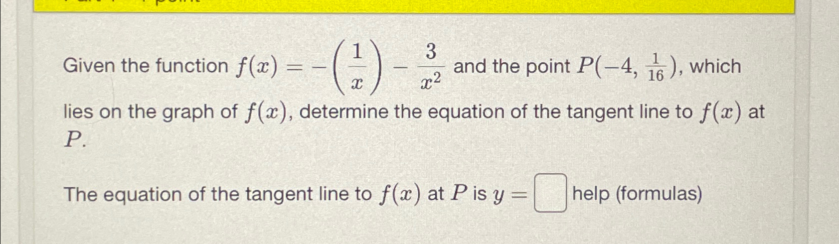 Solved Given the function f(x)=-(1x)-3x2 ﻿and the point | Chegg.com