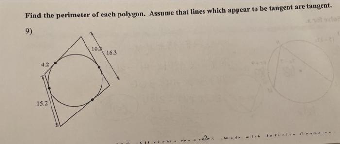 Solved Find the perimeter of each polygon. Assume that lines | Chegg.com