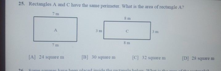 Solved 3. Rectangles A and B have the same area. What is the | Chegg.com